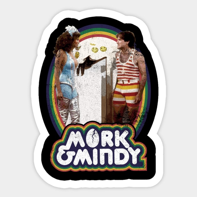 Vintage Mork Mindy His Human Friend Sitcom Sticker Teepublic